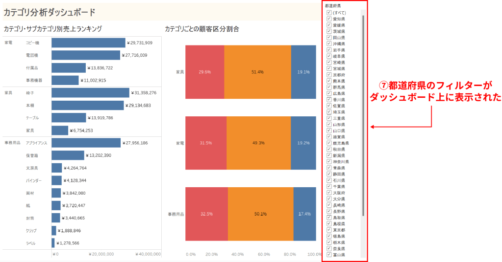 【tableau】ダッシュボードにフィルターを表示させる方法をわかりやすく解説 プログラミングノート
